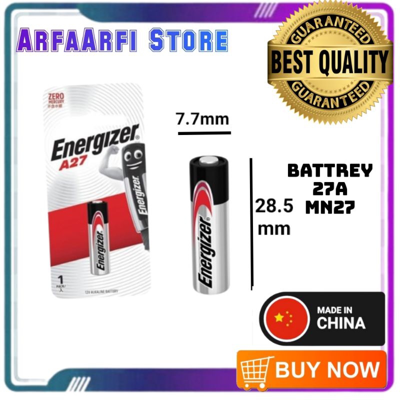 Jual Baterai Energizer A27 LRV27A MN27 12Volt Alkaline Original Quality ...