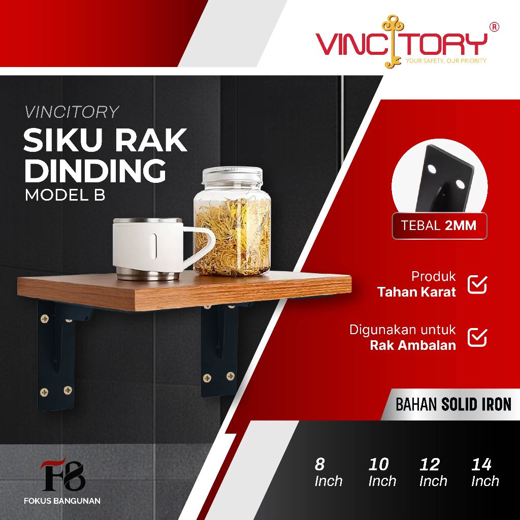 Jual Bracket Siku Lipat Dinding Minimalis Black White Model B 2815 ...