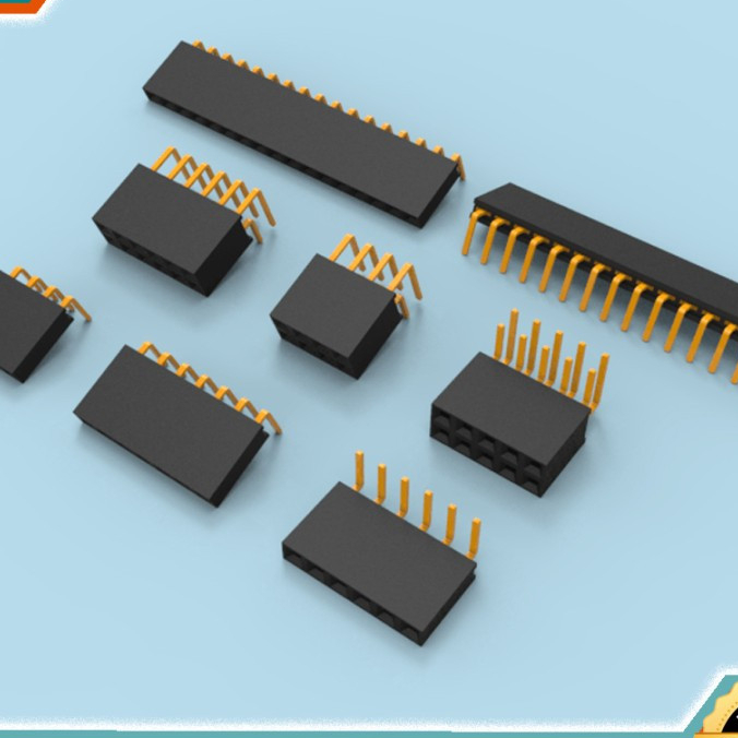 Jual Female Header 1x4 1x8 1x10 2x4 2x5 2x8 Pin Bengkok 90° Horizontal ...