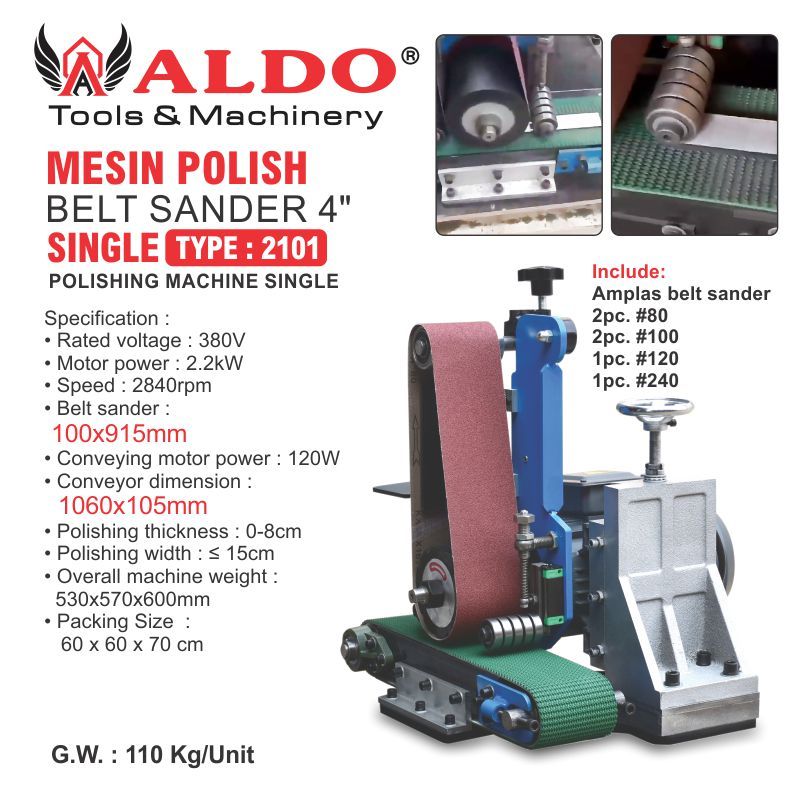 Jual MESIN POLISH BELT SANDER 4" SINGLE 2101 / POLISHING MACHINE SINGLE ...