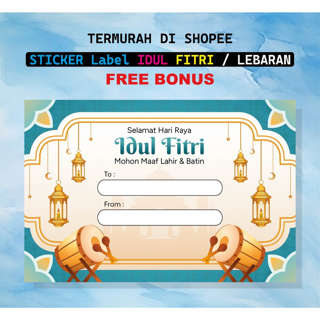 Jual STICKER Ucapan Lebaran, STICKER BOX Parcel, Kartu Ucapan Lebaran ...