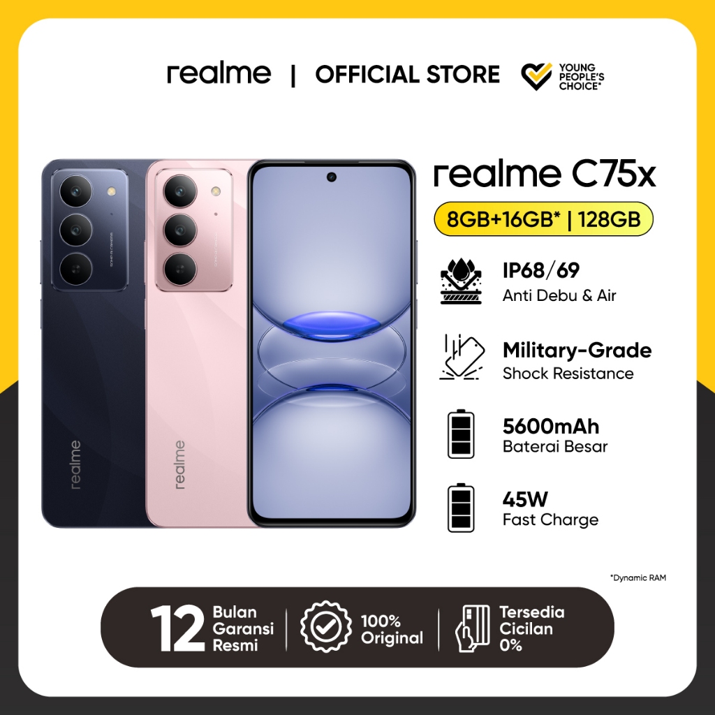 Jual realme C75x 8GB+16GB*|128GB (IP68/69 Anti debu & Air | Military ...
