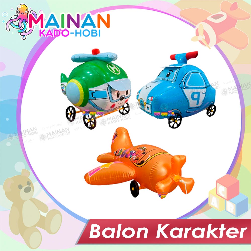 Jual MAINAN VIRAL ANAK BALON TIUP KARAKTER TRANSPORTASI PESAWAT ...