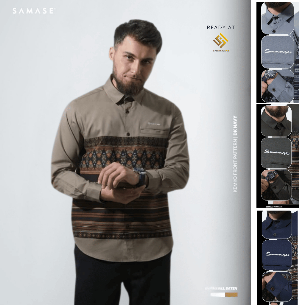 Jual SAMASE Kemko Batik Lengan Panjang Heritage S039 Kemeja Koko Pria ...