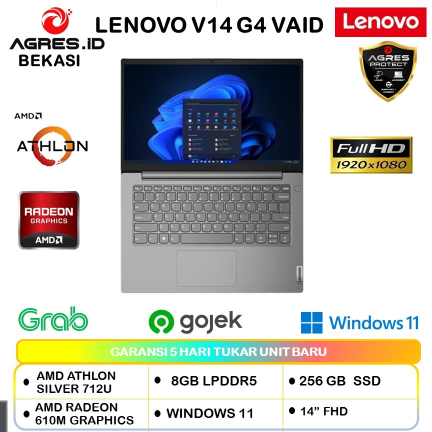 Jual LENOVO V4 G4 AMD Athlon™ Silver 7120U 8GB 256GB 14.0FHD Win11/Dos ...