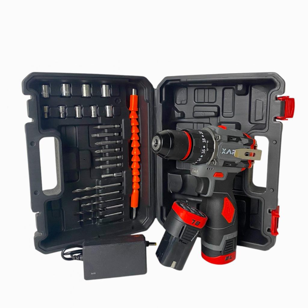 Jual XAPR BOR impact drill BRUSHLESS 10 mm keyless 2 baterai untuk besi ...