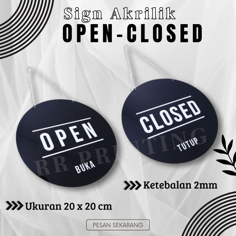 Jual AKRILIK OPEN CLOSE SIGN BOARD BULAT BOLAK BALIK 20 CM | Shopee ...