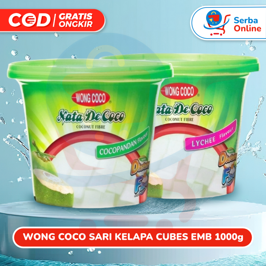 Jual WONG COCO SARI KELAPA CUBES LYCHEE & COCOPANDAN EMBER 1000g | Shopee Indonesia