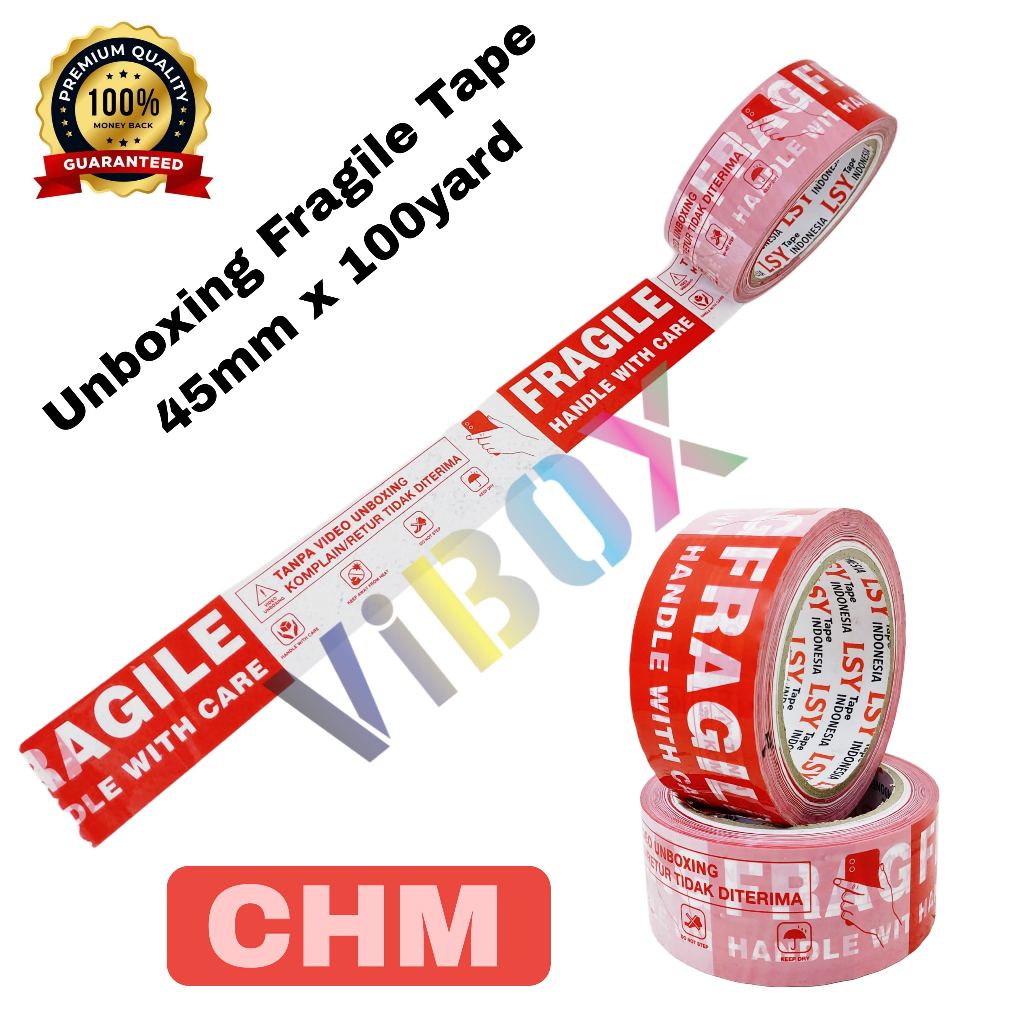 Jual Vibox Lsy Lakban 45mm X 100Yard Unboxing Video Fragile Segel ...