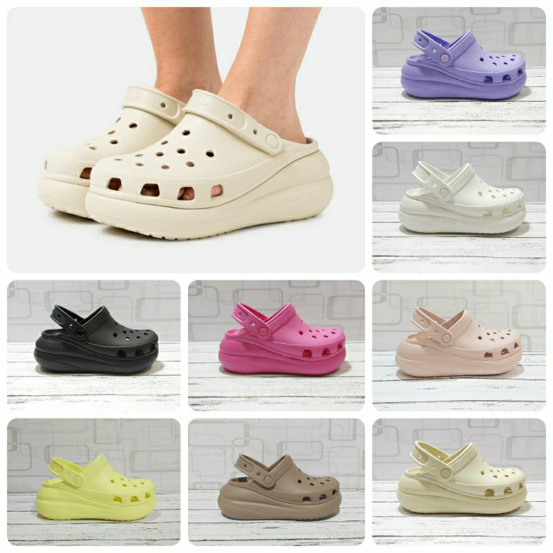 Jual CROCS CLASSIC CRUSH CLOG WEDGES WOMEN | Shopee Indonesia