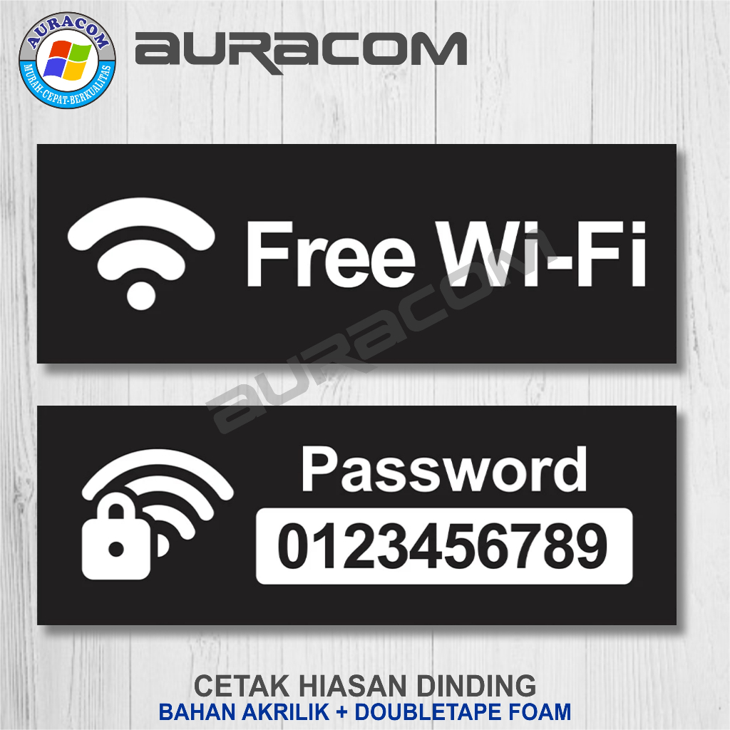 Jual SIGN STIKER FREE WIFI PASSWORD HIASAN DINDING RUMAH WALL DECOR ...