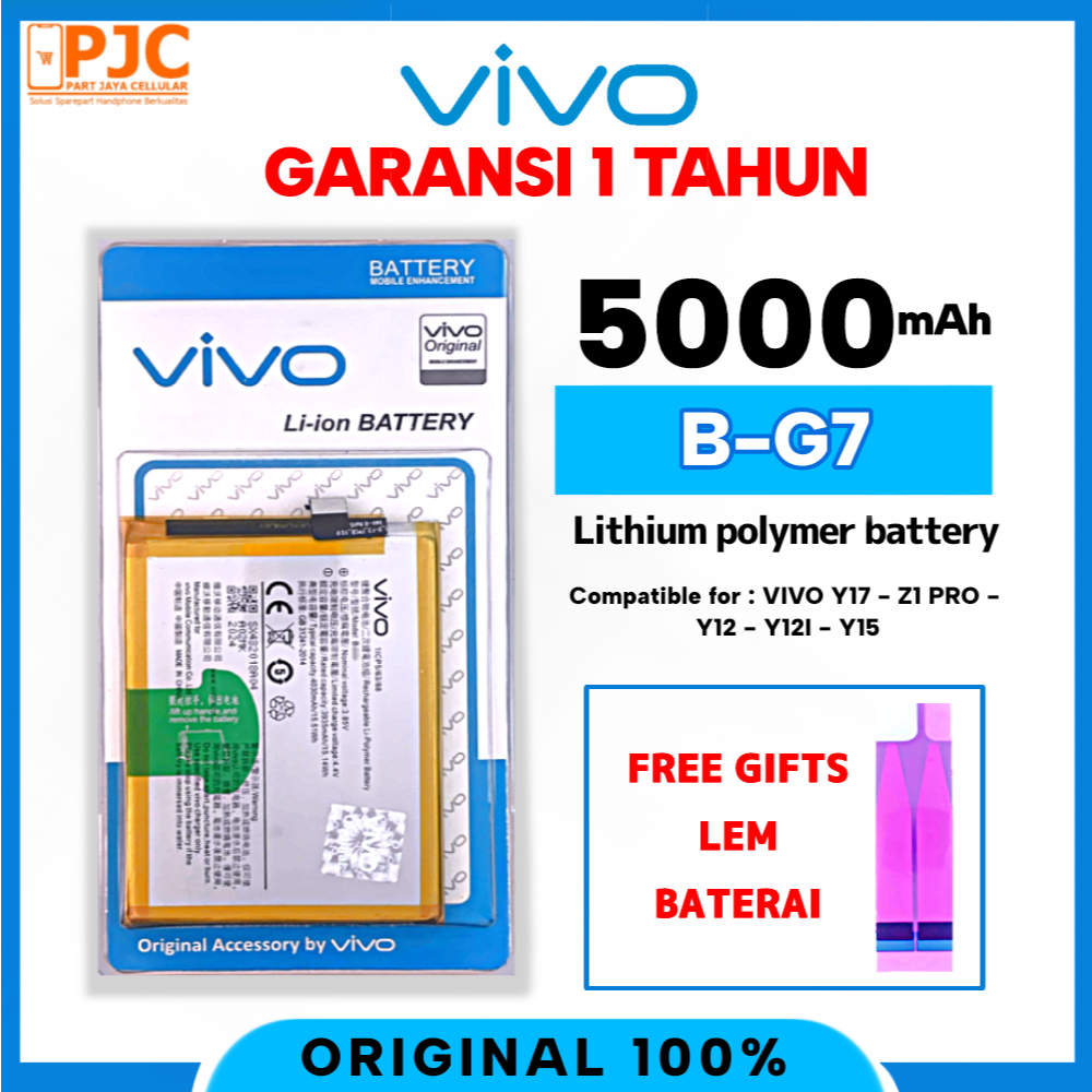 Jual BATERAI B-G7 VIVO Y17 1902 / Z1 Pro Z1pro 1918 / Y12 1904 / Y12i / Y15 1901 BG7 | Shopee ...