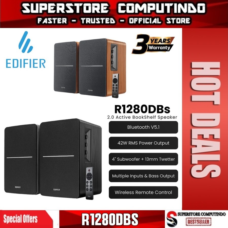 Jual EDIFIER R1280DBs 2.0 Active Bluetooth Bookshelf Speaker | Shopee Indonesia