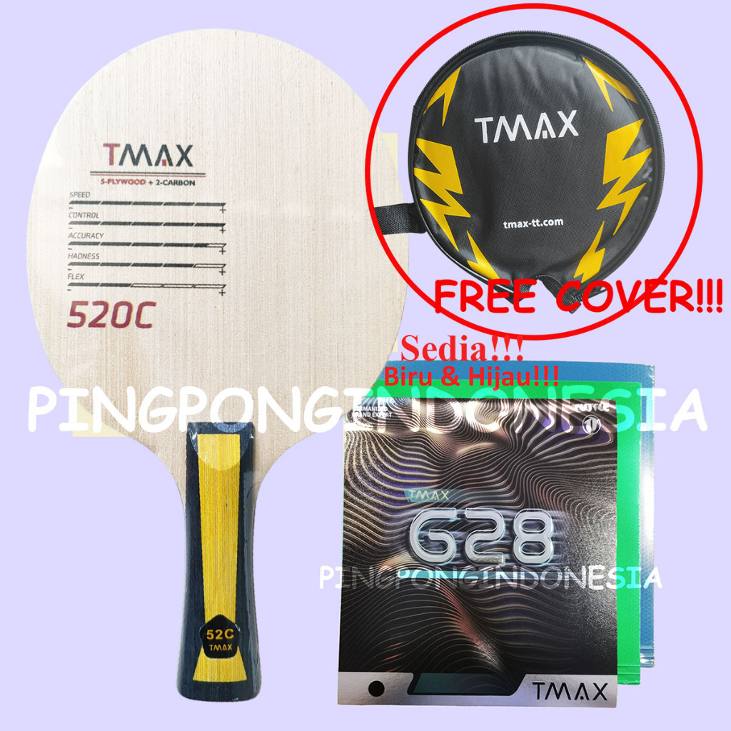 Jual Tuttle - Tmax 52C Carbon Set-Rakitan Bet Bat Pingpong Tenis Meja OFF 520C Plywood Carbon ...