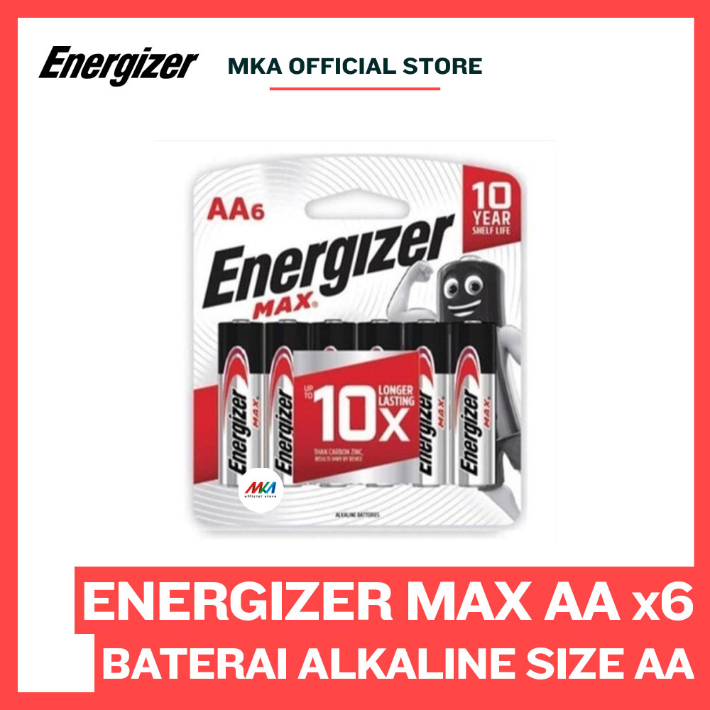 Jual Baterai Energizer Max AA / A2 isi 4 + 2 - Batre Alkaline | Shopee ...