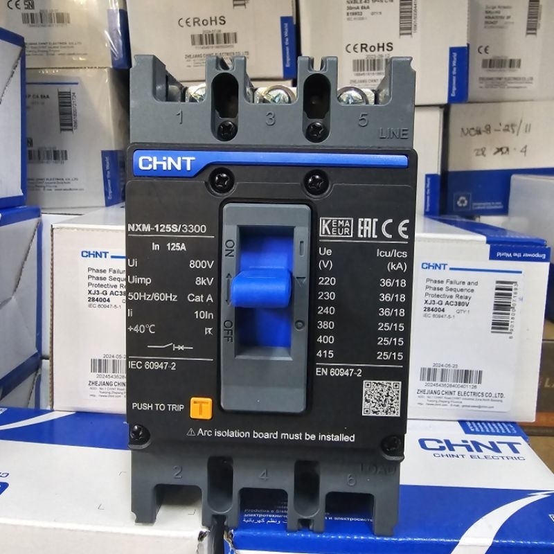 Jual MCCB NXM125S/3300 3P 80A 100A 125A 25KA CHINT ELECTRIC | Shopee Indonesia