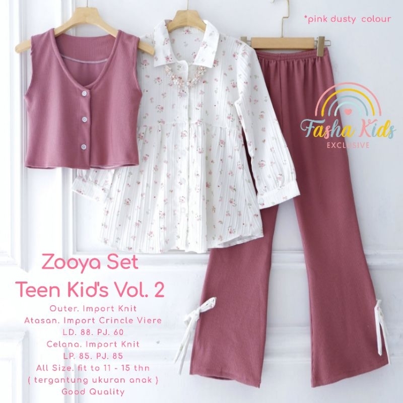 Jual (( NEW )) SETELAN BAJU ANAK ZOOYA SET TEEN KIDS SETELAN 3IN1 BAJU ...