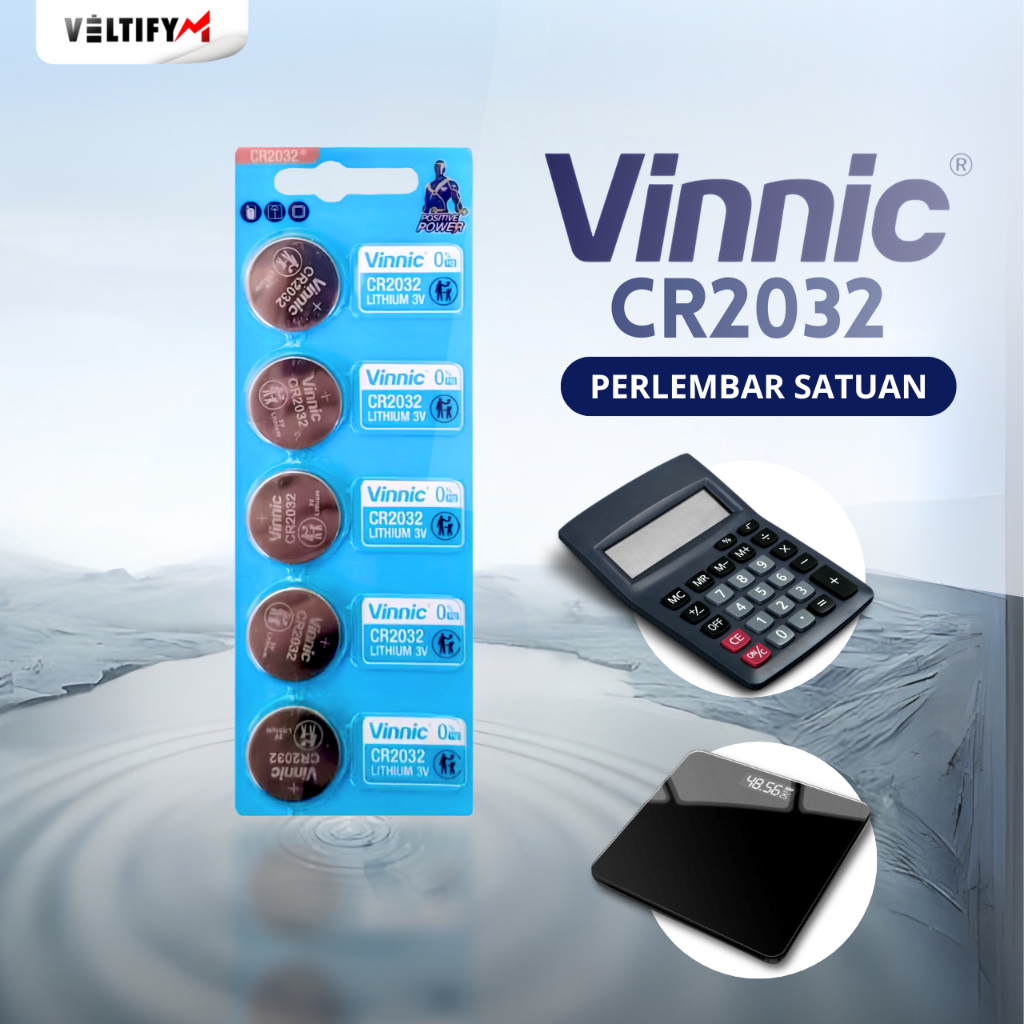 Jual Baterai Vinnic CR2032 Perlembar Satuan Lithium Battery 3V / Batre Timbangan / Batere ...