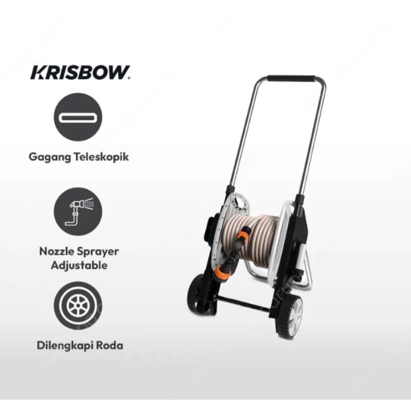 Jual krisbow 20 Mtr Set Selang Air & Alat Penggulung Teleskopik 1/2 Inci | Shopee Indonesia