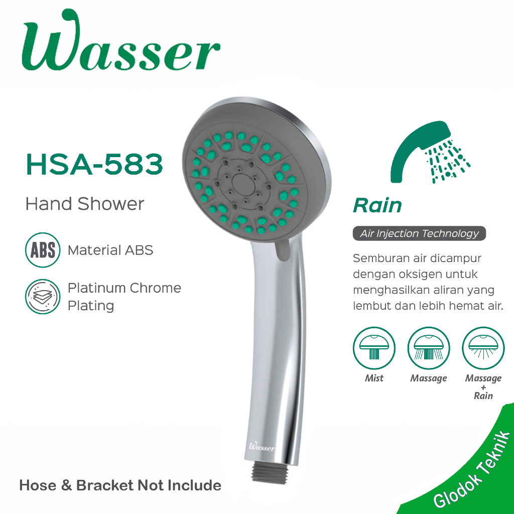 Jual WASSER Hand Shower Head HSA 583 Kepala Shower | Shopee Indonesia