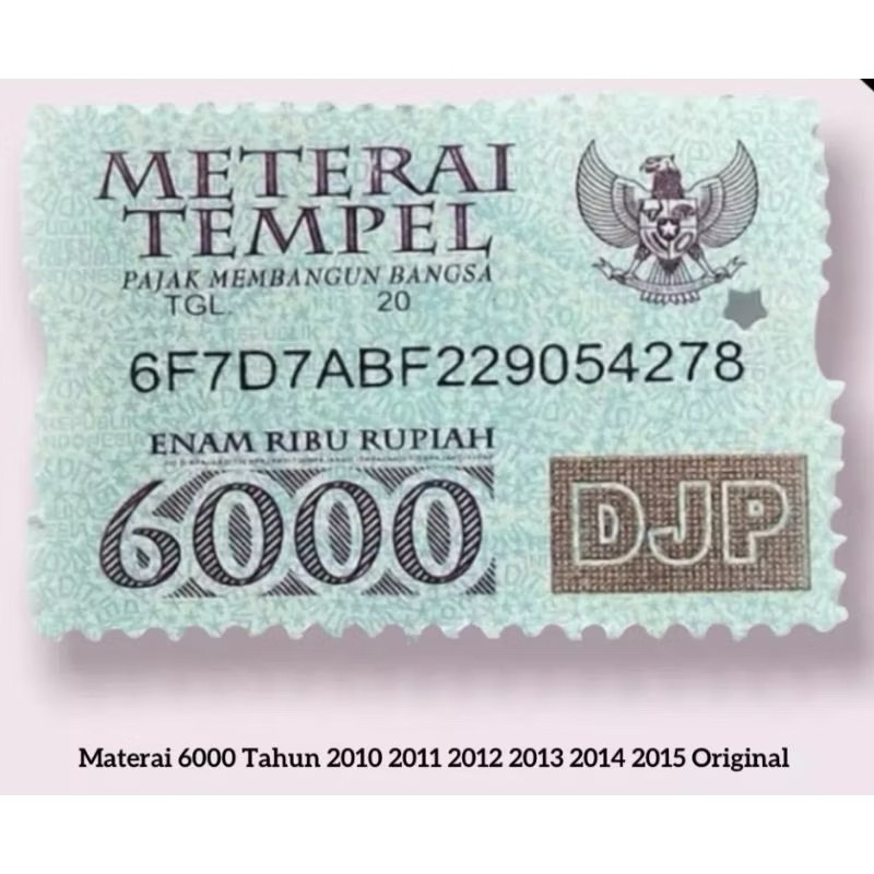 Jual Materai 6000 Asli Original Pos Indonesia Th 2010-2015 | Shopee ...