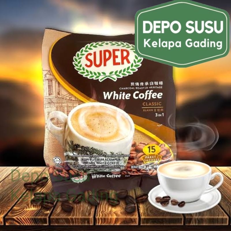Jual Kopi Super White Coffee Classic ( 40gr X15 pcs ) 3 in 1 import ...