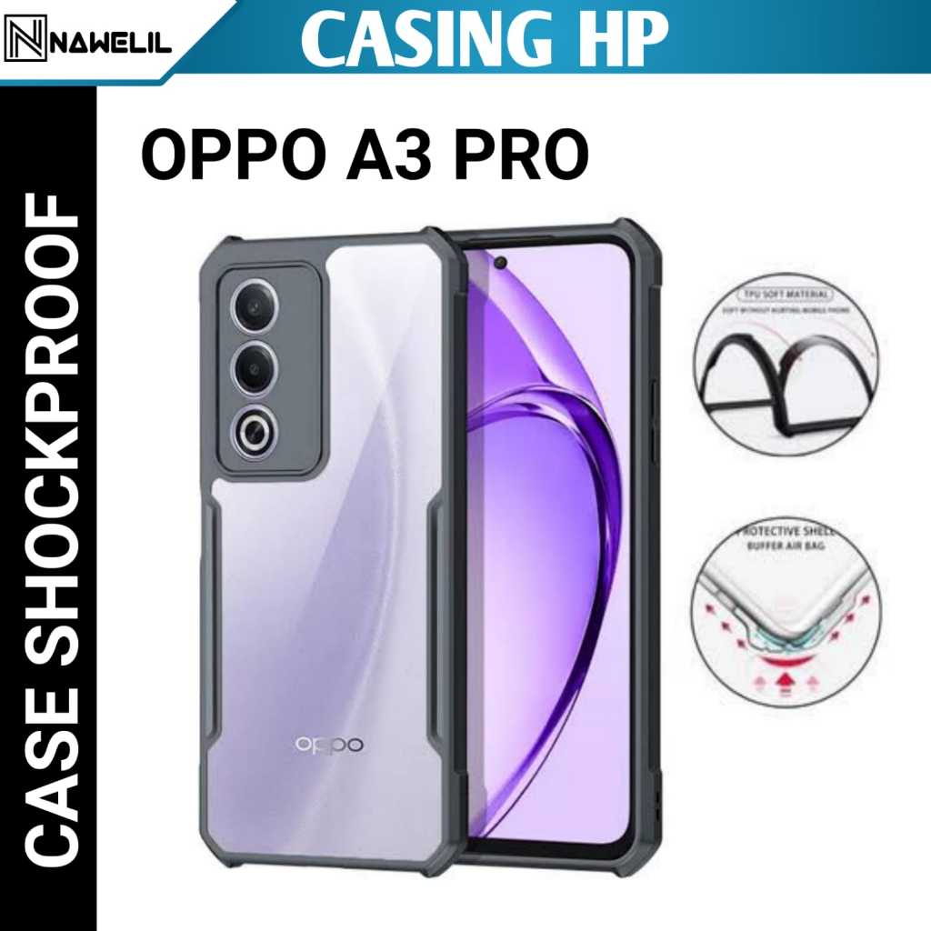 Jual CASING HP OPPO A3 PRO5G CASE SHOCPROOF ANTI BANTING | Shopee Indonesia