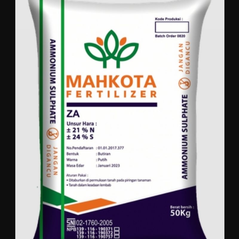 Jual Pupuk ZA ZA MAHKOTA 50kg N 21% S 24% | Shopee Indonesia