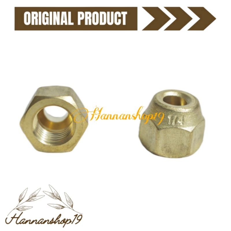 Jual nevel mur 1/4 untuk AC - mur tembaga untuk pipa AC | Shopee Indonesia