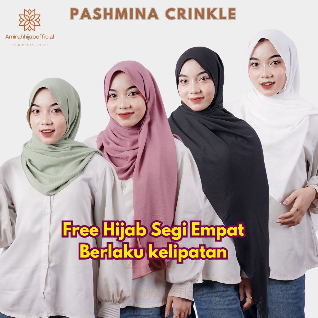 Jual Amirah Hijab - Jilbab Pashmina Crinkle Airflow Shawl Cotton Ukuran ...