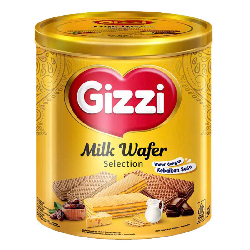 Jual GIZZI MILK WAFER KALENG / BISKUIT KALENG LEBARAN | Shopee Indonesia