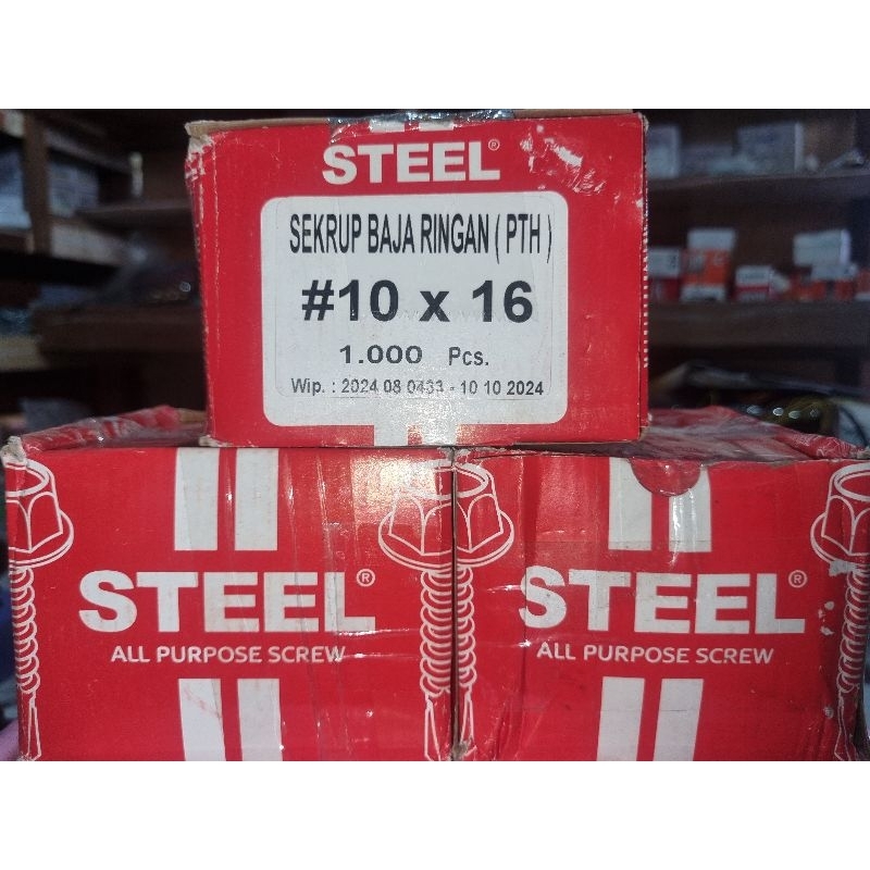 Jual Baut Taso Merk Steel/ 1 Box isi 1000 pcs/ Baut Baja Ringan 10×16 ...