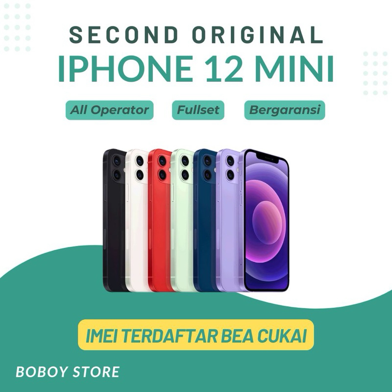 Jual Iphone 12 Mini 64Gb / 128Gb / 256Gb Second Imei Terdaftar Beacukai Fullset | Shopee Indonesia