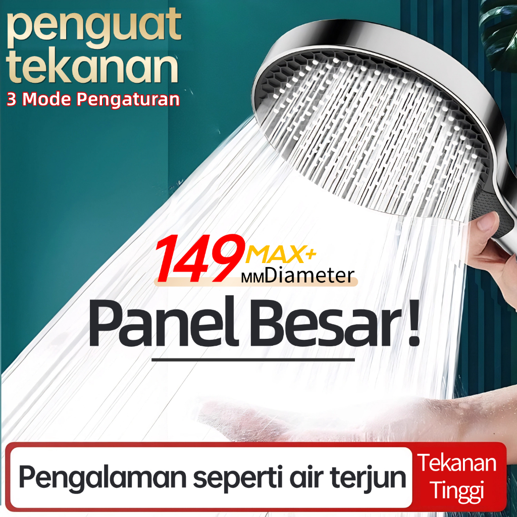 Jual Premium Shower heads 3 Mode Adjustable/149MM diameter/ kepala pancuran air genggam Paket ...