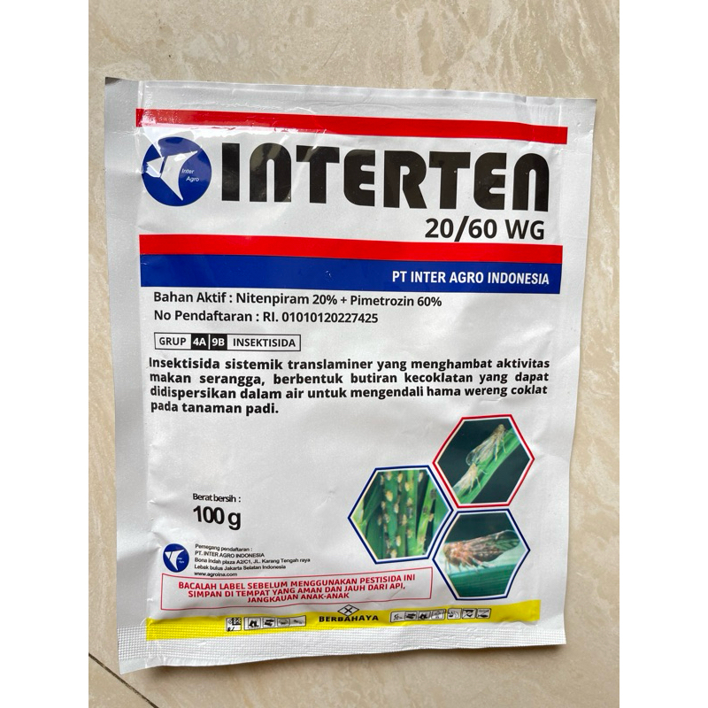 Jual (100% Original) Interten 20/60WG 100gr basmi kutu kebul dan wereng ...