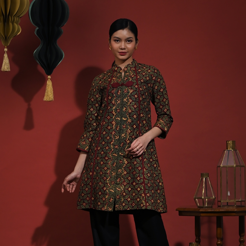 Jual NONA RARA - Eyes Sembagi Rayya D0522, Baju kerja dress batik ...