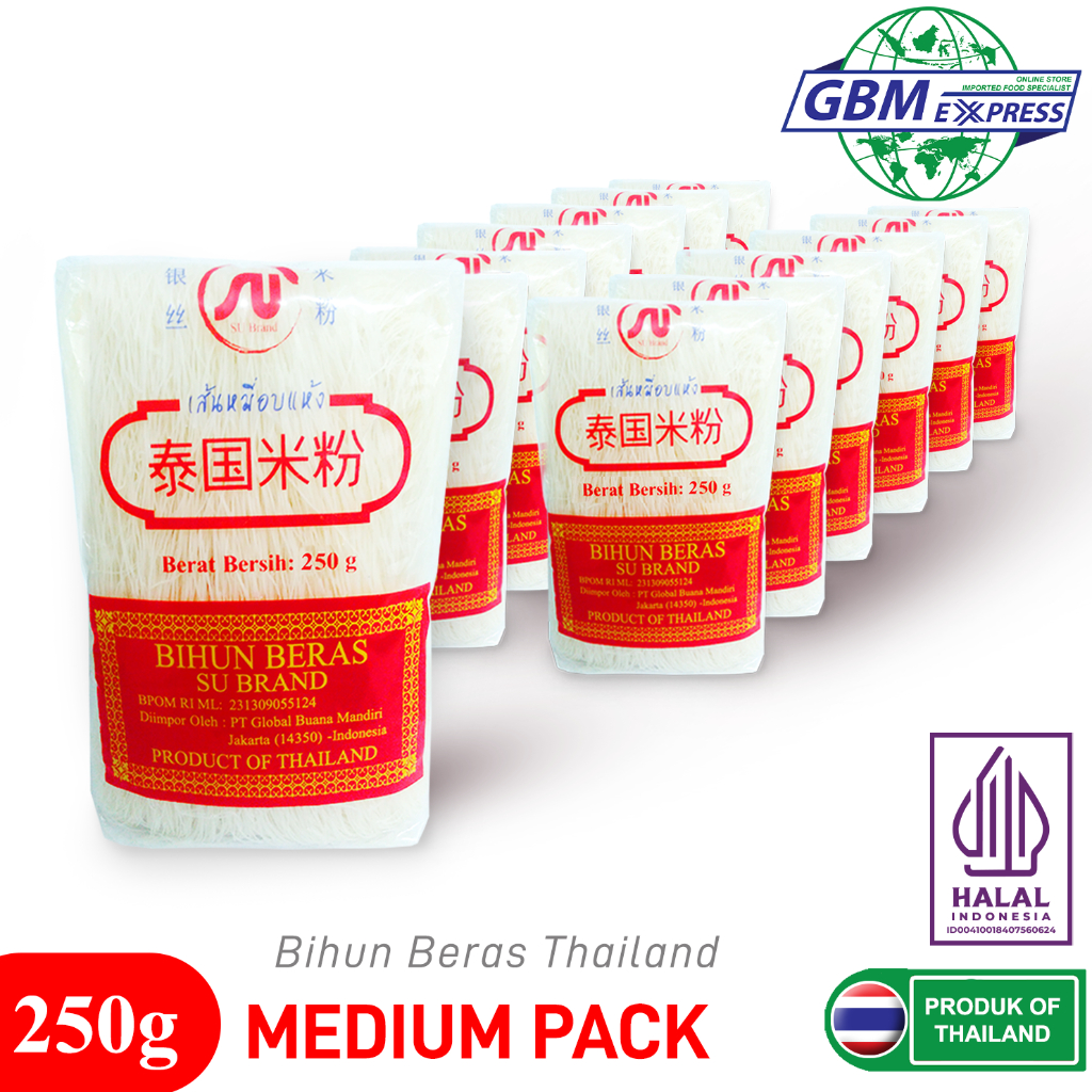 Jual SU Brand Medium Pack Bihun Beras Thailand 250g - 12Pcs | Shopee ...