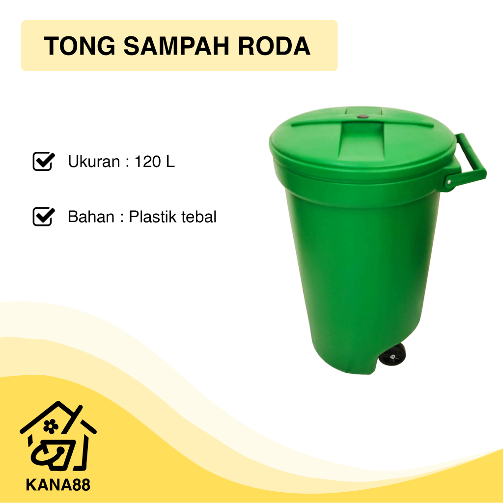 Jual Tong Sampah Roda 120L Maspion Plastik HDPE Tebal | Shopee Indonesia