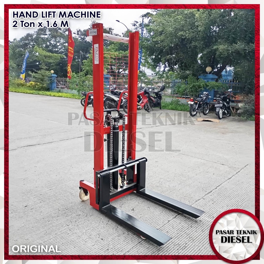 Jual Hand Lift Manual 1 Ton x 1.6 Meter Alat Angkat Barang Fork Lift ...