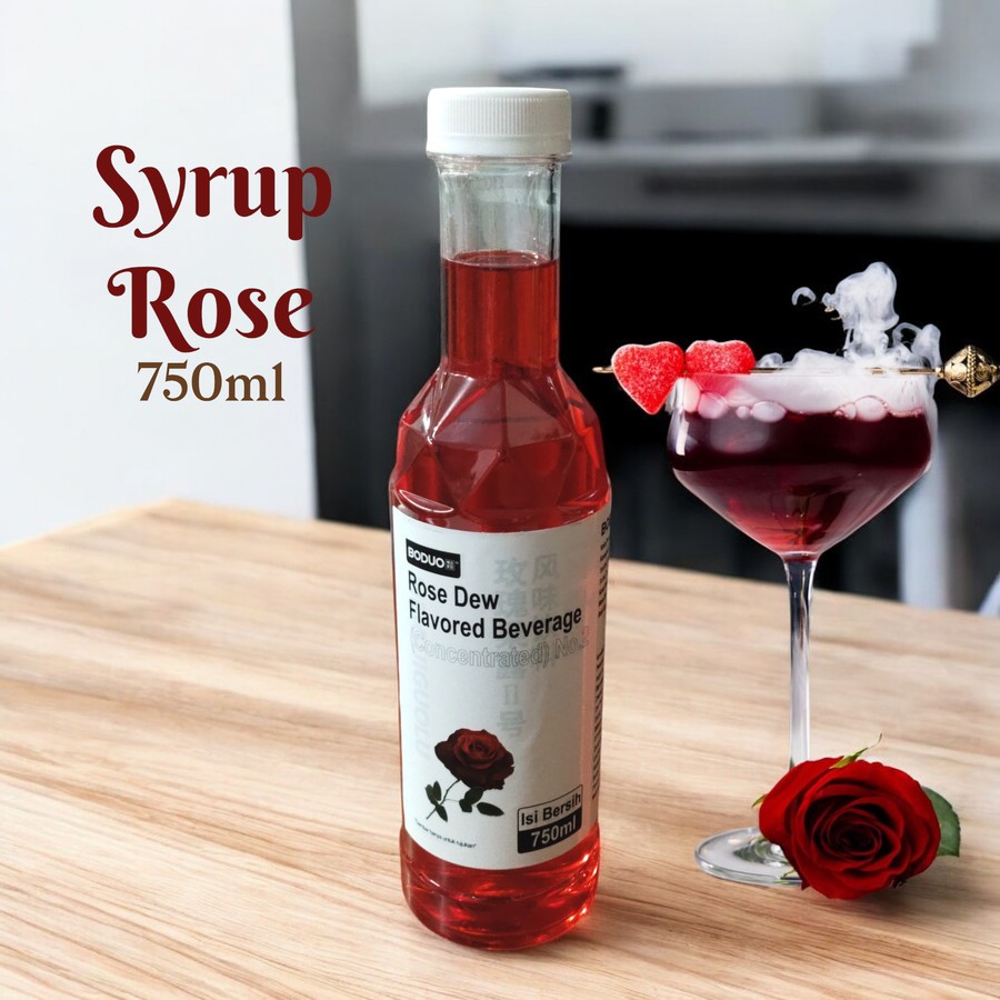 Jual Boduo Syrup Rose Dew Flavored Beverage Concentrated - Sirup Mawar ...