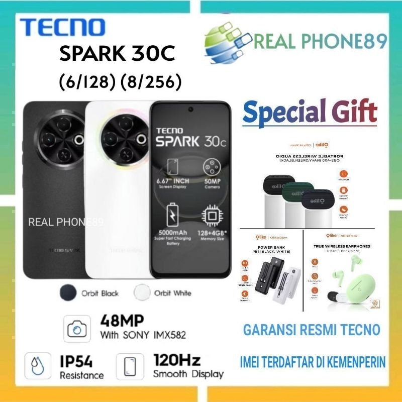 Jual Tecno Spark 30C Nfc (6/128GB) (8/256GB) Garansi Tecno Indonesia | Shopee Indonesia