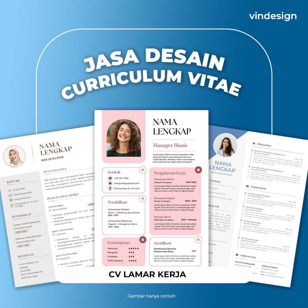 Jual Vindesign Jasa Pembuatan CV Lamar Kerja dan Desain CV | Shopee ...