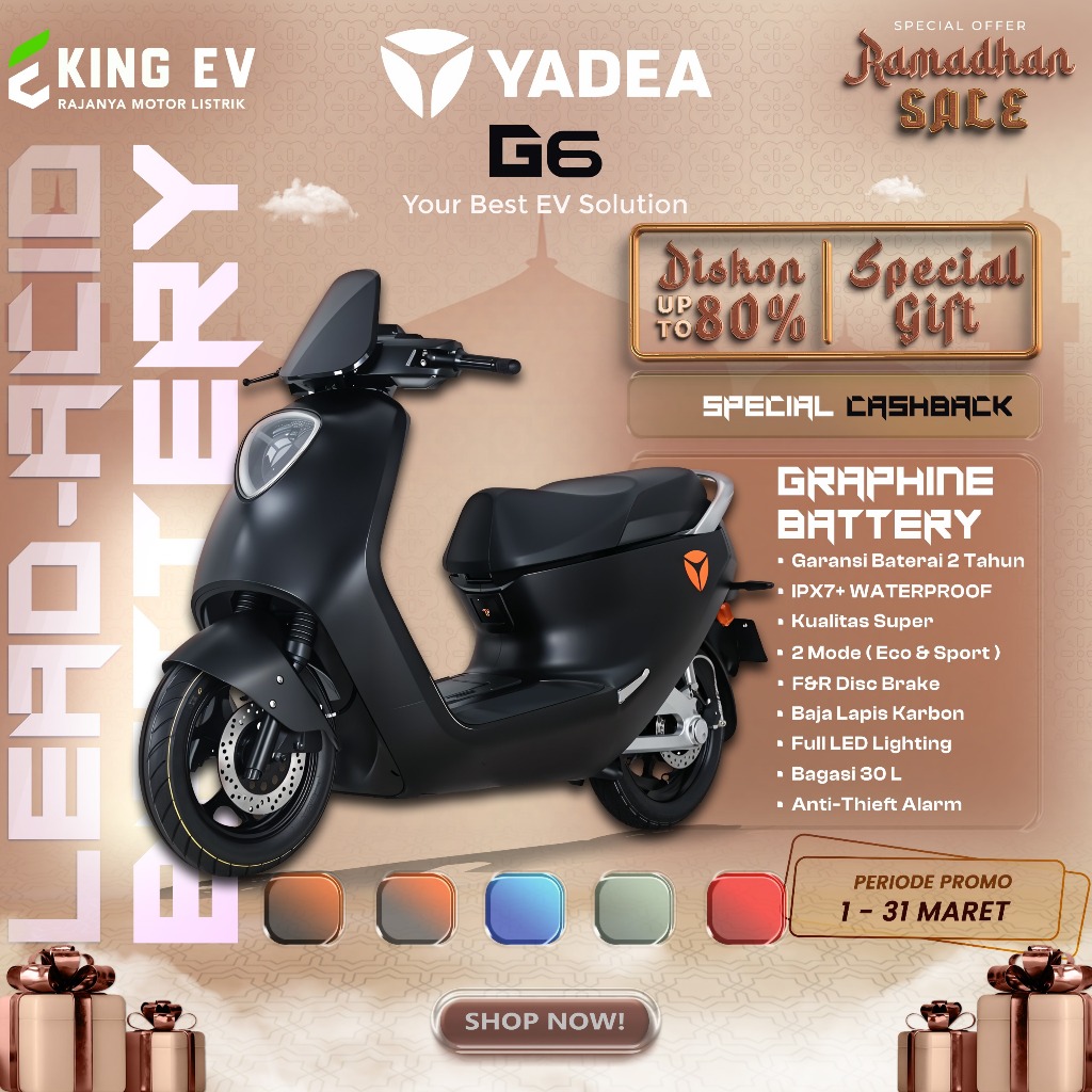 Jual YADEA G6 Motor Listrik E-Motor Power 2000W Graphene TTFAR Garansi ...