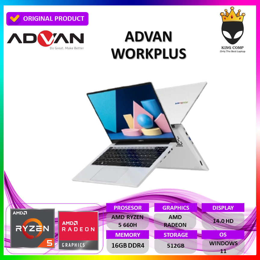 Jual ADVAN WORKPLUS AMD RYZEN 5 6600H 16GB 512GB SSD WIN11 | Shopee ...
