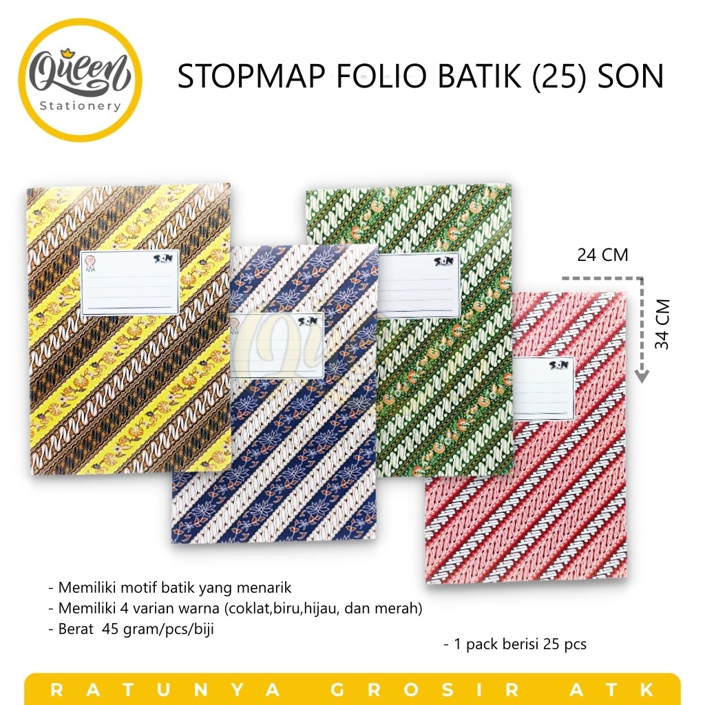 Jual 1 PCS STOPMAP FOLIO BATIK (25) SON / MAP KERTAS / MAP KERTAS / MAP ...