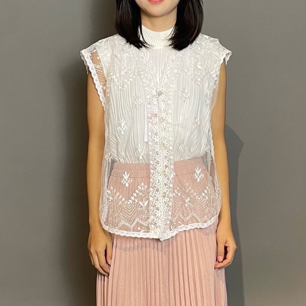 Jual Magnolia Collection Vest Wanita Brokat Putih | Shopee Indonesia