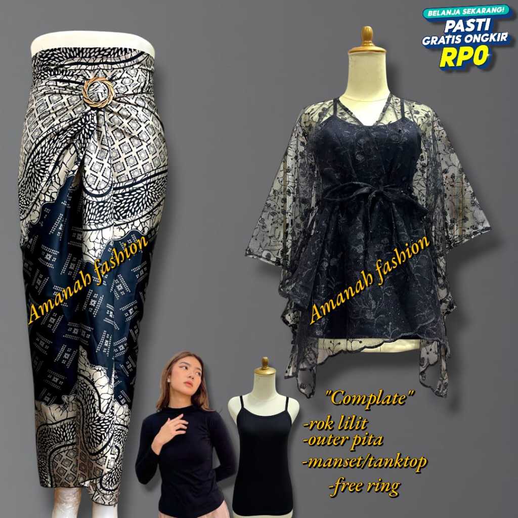 Jual Baju One Set Kondangan Wanita Kekinian Kebaya Modern GHINA Outer ...