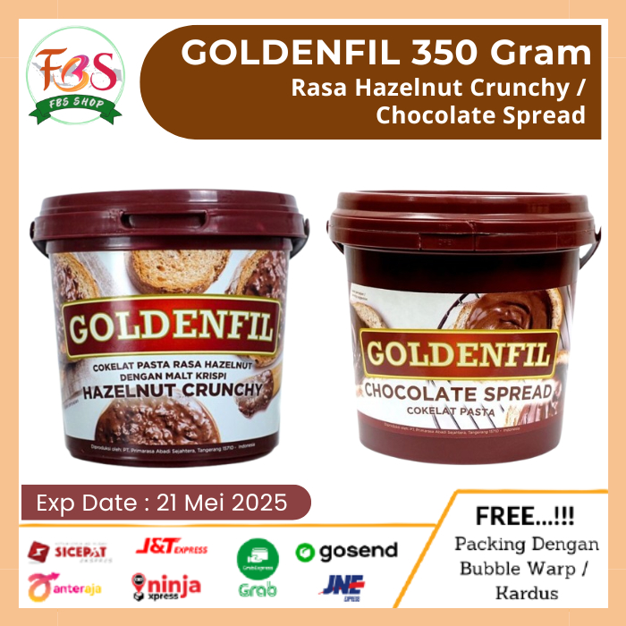 Jual GOLDENFIL Selai Cokelat Rasa Hazelnut Crunchy Chocolate Spread ...