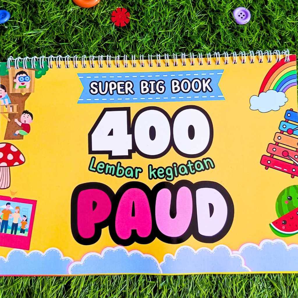 Jual Super BigBook 400 lembar kegiatan Buku Belajar Anak PAUD 4 5 6 7 Tahun | Shopee Indonesia