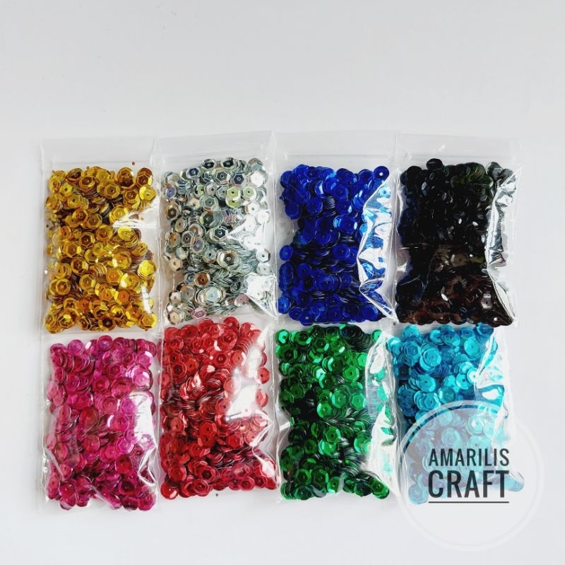 Jual [10gr] Payet Romboci Sequin Piring 6mm | Shopee Indonesia